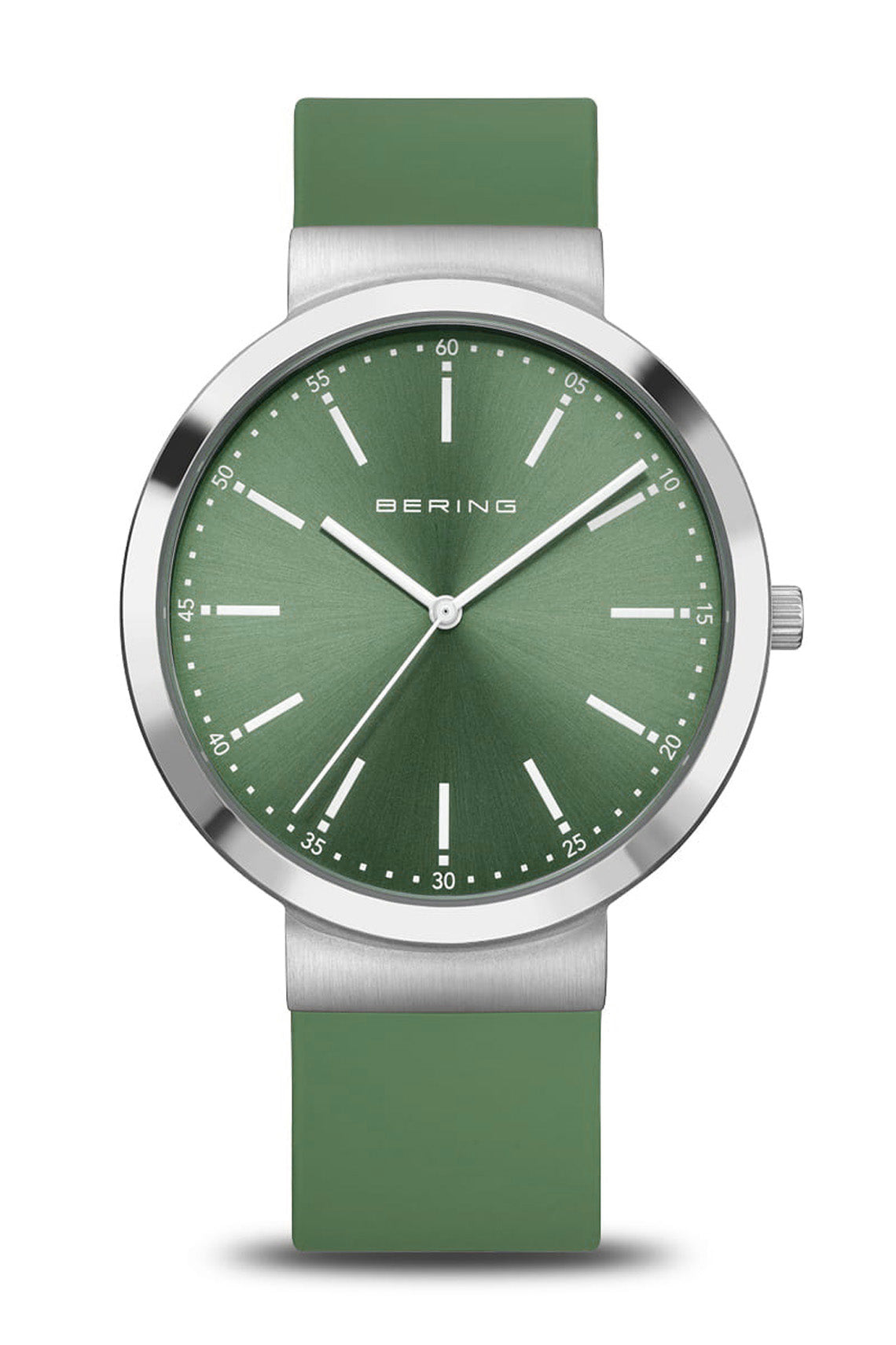 Bering Gents 41mm Green Dial Green Silicon Strap Watch – Wotch Boutique